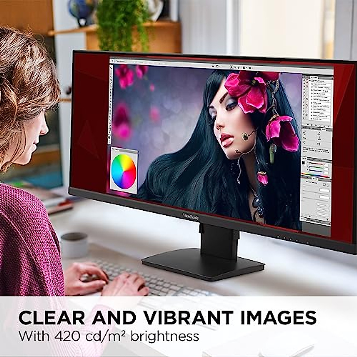 ViewSonic VA3456-MHDJ 34 Inch 21:9 UltraWide WQHD 1440p IPS Monitor with Ultra-Thin Bezels, Ergonomics Design, HDMI, and DisplayPort Inputs for Home and Office