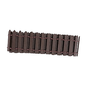 Happyyami Mini Wood Picket Fence Rustic Christmas Decor Mini Plants Border Fencing Garden Fence No Dig Fence Brown Outdoor Christmas Decorations Miniature Fence Fairy Child Flower Bed Wooden
