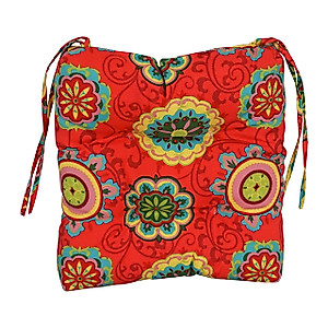 Blazing Needles 16-inch Outdoor Square Chair Cushion, 16" x 16", Farrington Terrace Grenadine 4 Count