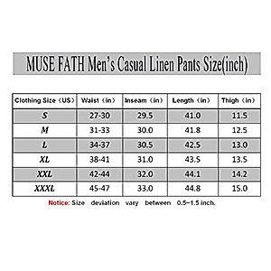 MUSE FATH Men's Linen Casual Lightweight Drawstring Elastic Waist Summer Beach Pants-Green-XXXL