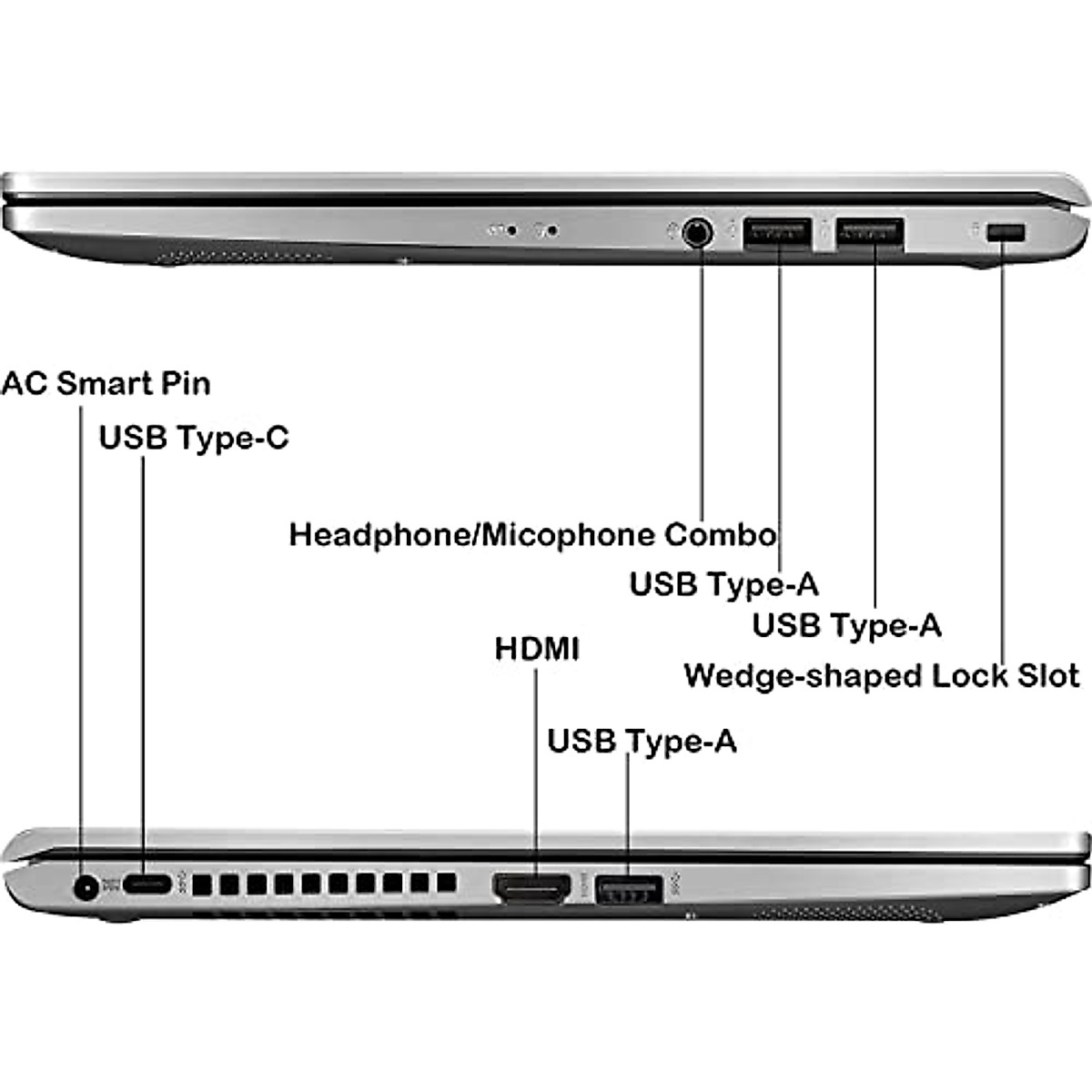asus 14" VivoBook Laptop, Intel Core i3-1115G4 Processor, 24GB RAM, 1TB PCIe SSD, Thin & Light, Wi-Fi and Bluetooth, Webcam, HDMI, NLY MP, Windows 11 Home, Silver