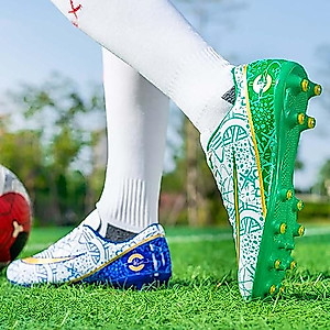 Niber Womens Mens Soccer Cleats Low Top AG Spikes Lace-Up Non-Slip Outdoor Sports Athletic AG FG Football Baseball Football Turf Sneaker