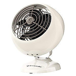 Vornado 683DC Energy Smart Medium Pedestal Air Circulator Fan with Variable Speed Control & VFAN Mini Classic Personal Vintage Air Circulator Fan, Vintage White- Classic Base