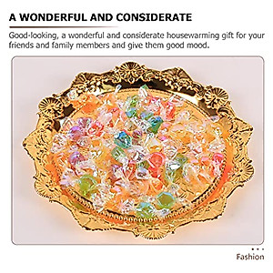 FOMIYES Turkish Ottoman Coffee Tea Beverage Serving Wavy Tray Gold