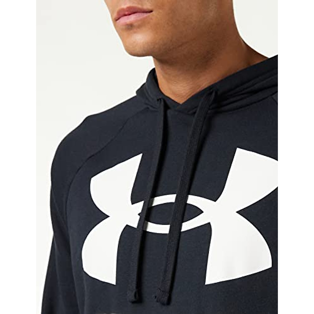 Under Armour Mens Rival Fleece Big Logo Hoodie , Black (001)/Onyx White , 3X-Large