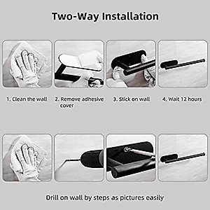 Adhesive Paper Roll Holder, Stainless Steel Paper Towel Holder Under Cabinet for Kitchen Bathroom