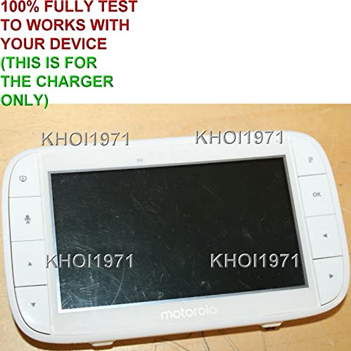 KHOI1971 Wall Charger AC Adapter Power Cable Cord Compatible with MBP36XLPU Motorola Baby Monitor White 5 in. Screen