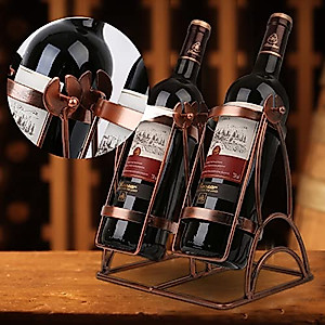 LEYON Swing Wine Bottle Holder Tabletop Wine Rack Countertop Wine Bottle Storage Organize Holder for Kitchen Home Decor (2 Bottles)