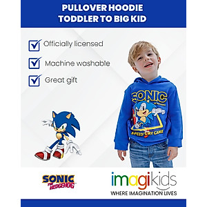SEGA Sonic The Hedgehog Big Boys Fleece Hoodie Blue 10-12