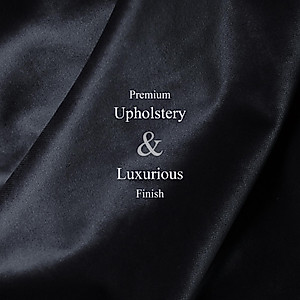 DEINPPA Luxury King Bed Frame with Built-in Gold LED Lights and Nightstands, King Size Platform Bed with Oversize Upholstered Headboard, No Box Spring Needed-Gunmetal Black