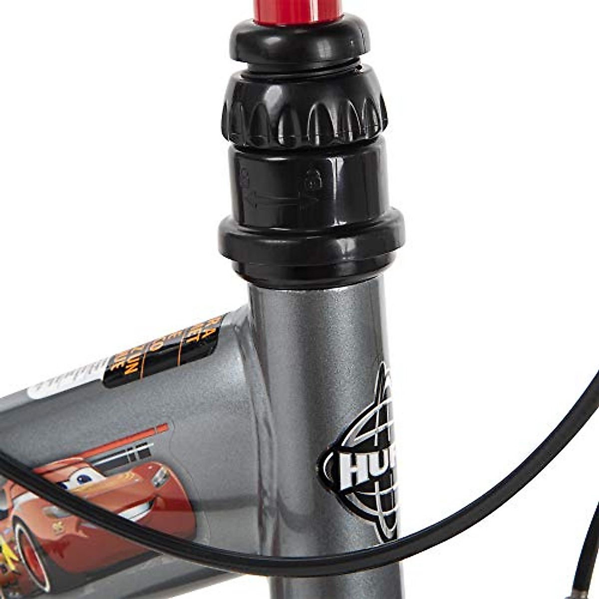 Huffy Disney Cars 16” Kid’s Bike, Quick Connect Assembly, Tire Case Storage & Training Wheels, Gray