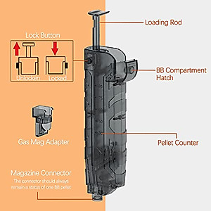 Ludex Airsoft Speed Loader 6mm BBS Pellet 100 Rounds Capacity Airsoft Magazine Fast Quick Loader with Adapter