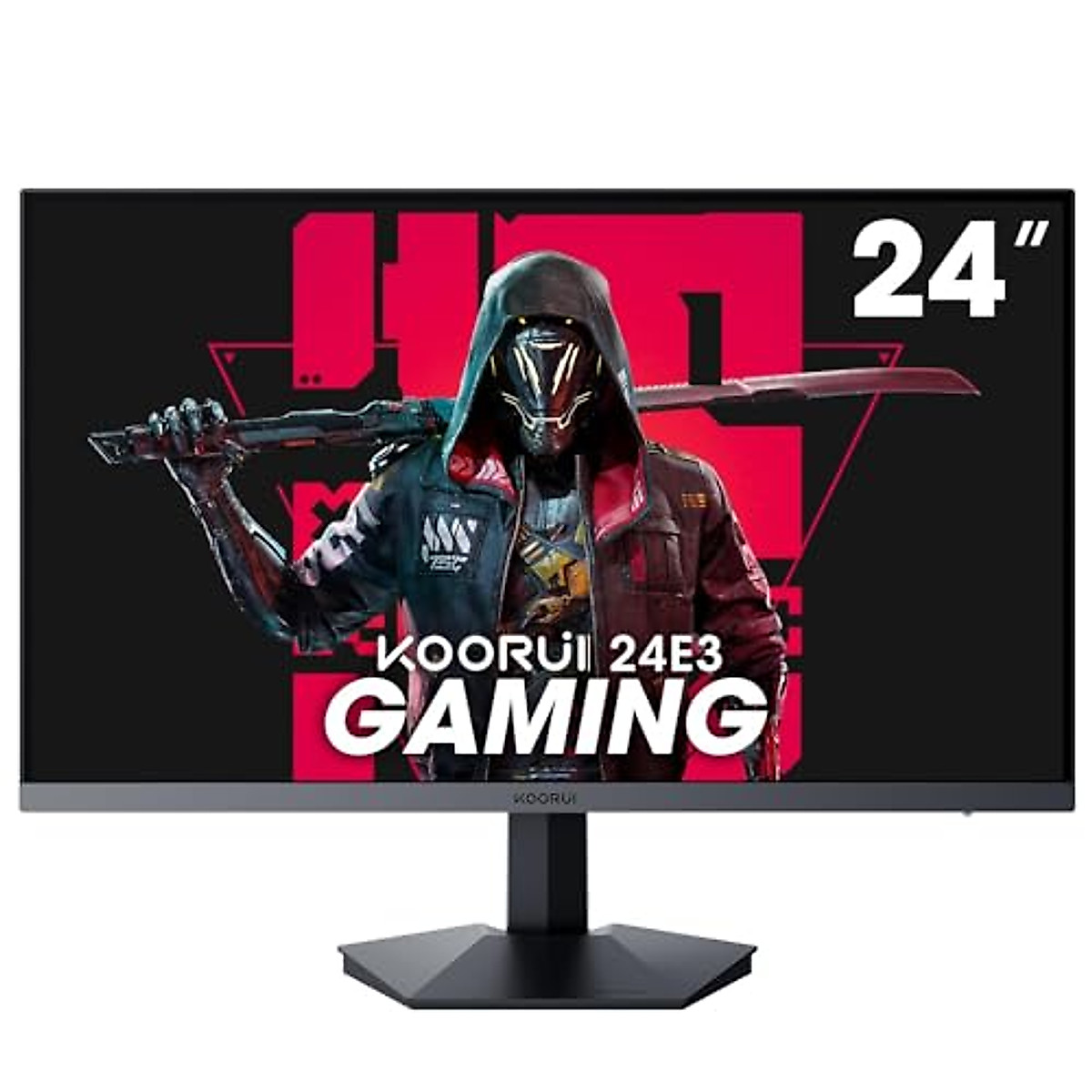 KOORUI 24 Inch Gaming Monitor, 165Hz IPS 1080p 1ms Adaptive Sync, Frameless, HDMI, DisplayPort, Tilt Adjustable, Eye Care, VESA Wall Mount， Black