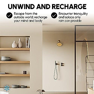 ShowerMaxx, Luxury Spa Series: ImperialShine Gold Rain Shower Head, 6-Inch Round Rain Showerhead with 360 Tilt, Experience Rainfall with MAXX Comfort and Elegance (Polished Brass/ImperialShine Gold)