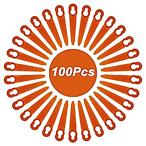 FourShow 100Pcs Plastic Replacement Blades Compatible with STIHL Polycut 2-2 Polycut 3-2 Grass Trimmer FSA 45 FSA 57 FSE 52,Sun Joe 24V-GT10, Redback Swift 40V