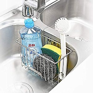 304 Stainless Steel Kitchen Double Bowl Sponge, Cleaning Tool Basket