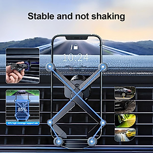 Rednow Car Vent Phone Mount,Invisible Rotatable Air Vent Mount Car Phone Holder 360°Anti-Shake Universal Phone Mount,Car Dashboard & Never Blocking Air Vent Clip Cell Phone Holder for Car (Black)