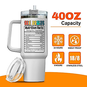 Mama Bear Nutrition Facts, Yellow Cups Insulated Steel Green Orange Mom Momma Lime Sage Red Modern Simple Handle, Tumbler 40 Oz With Handle Lid And Straw, Mama Bear Gifts