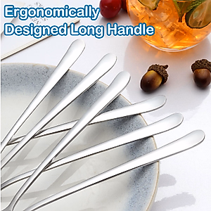 Pleafind 16-PCS Long Spoon (7.9 inch), Long Handle Iced Tea Spoons, Stainless Steel Stirring Spoon, Coffee Spoon, Ice Cream Spoon, Long Spoons for Shakes Cocktail Stirring Coffee Cold Drink