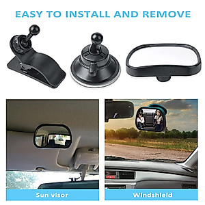 Baby Car Mirror, Universal Baby Rear View Mirror for Car Seat Backseat Mirror Rear Facing Car Seat Mirrors with Suction Cup and Clip, 360°Safety Adjustable Car Mirror for Infant, Newborn By Liangxiang