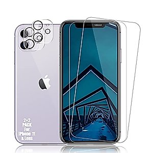 iPhone 11 Screen Protector + Camera Lens Protectors By BIGFACE, [2 + 2 Pack] Premium HD Clear Tempered Glass, 9H Hardness, HD Clarity, Anti- Scratch, 3D Curved Accuracy Anti-Bubble Film