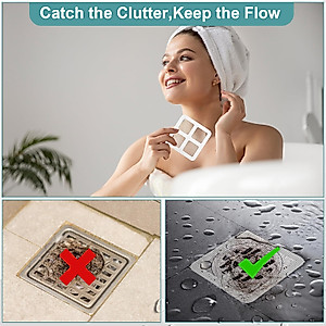 120 Pcs 4" X 4" Disposable Shower Drain Cover Hair Catcher Shower Drain Mesh Stickers, for Bathroom, Laundry, Bathtub, Kitchen Sink,Window Screen Repair etc.