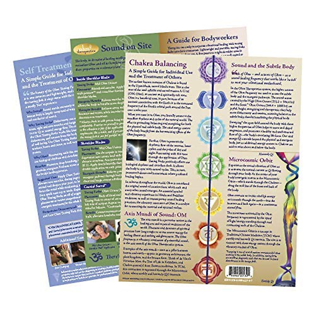 Ohm Therapeutics TUNING FORK TREATMENT CHARTS (3) — for Self-care, Massage Therapy, Energy Practitioners, Chakra Balancing & Sound Therapy