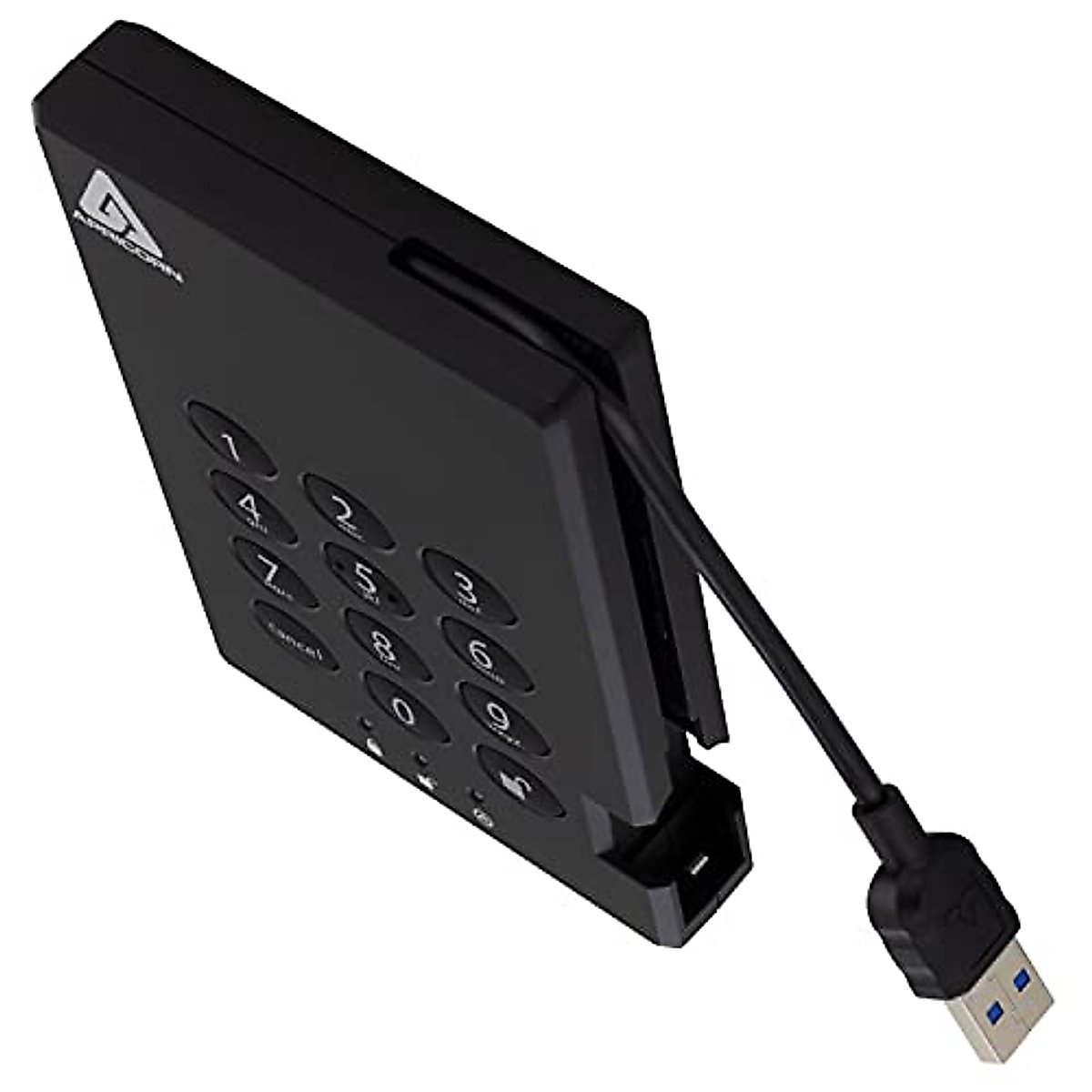 Apricorn 2TB Aegis Padlock USB 3.0 256-Bit AES XTS Hardware Encrypted Portable External Hard Drive (A25-3PL256-2000)