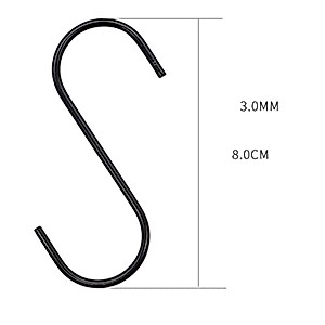 Hook up 10pcs/Set Metal S-Shaped Hook Bathroom Kitchen Coat Hook Multifunctional Storage Hook Hanger Kitchen Stand (Color : Black) jiangyu1994 (Color : Black)
