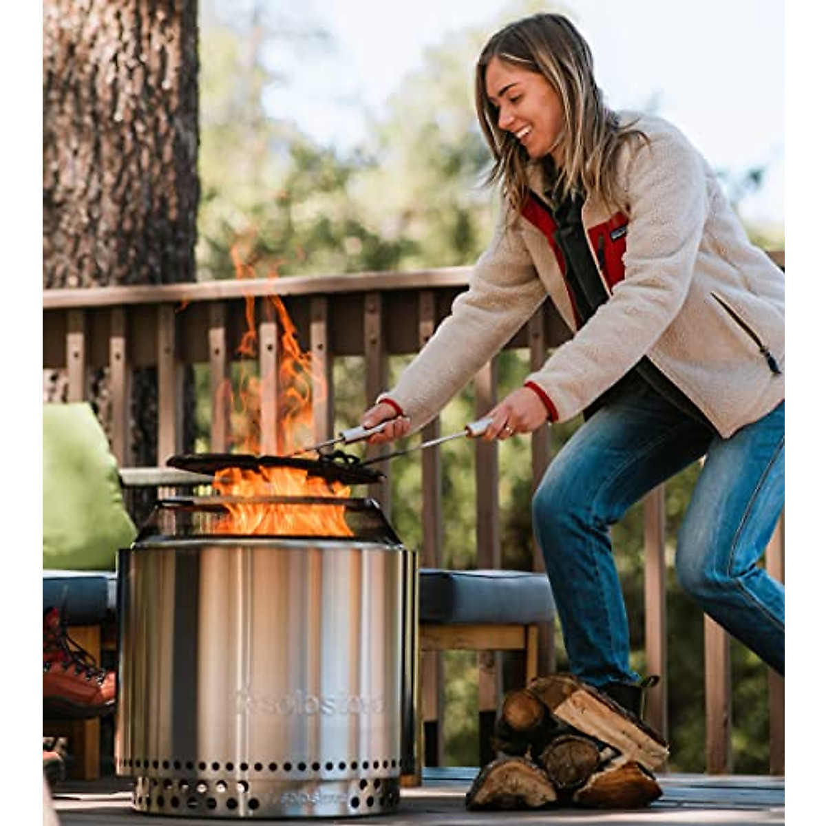 Solo Stove Bonfire Shield Stainless Steel Fire Pit Spark Protector Screen Mesh Protective Spark Screen for Backyard and Outdoor Fire Pits Hot Embers