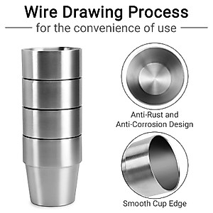 Beasea Stainless Steel Insulated Cup, 10 oz Stackable Stainless Steel Cups Set of 4, Small Metal Cup Double Wall Vacuum Insulated Drinking Cups Glasses for Home Restaurant Office Camping Party