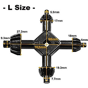 Thaekuns 2pcs 4 In 1 Drill Chuck Key Hand Drill Key Drill Chuck Wrench For Tighten Drills Chuck Universal Combination Hand 3/8 1/2 3/4 1 Inch Chuck Key（L+ S）