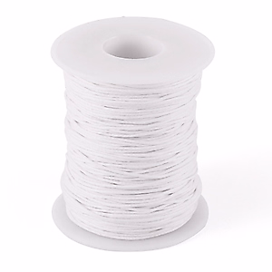 Craftdady 100 Yards 1mm White Waxed Cotton Thread Cord Macrame Bracelet Necklace Jewelry Making Beading String