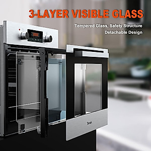 24" Single Wall Oven, 2.3 Cu.ft. Built-in Electric Wall Oven 9 Cooking Functions, Convection Wall Oven with Sensitive Touch Control, Timer, Stainless Steel Finish, For Kitchen, ETL Certified