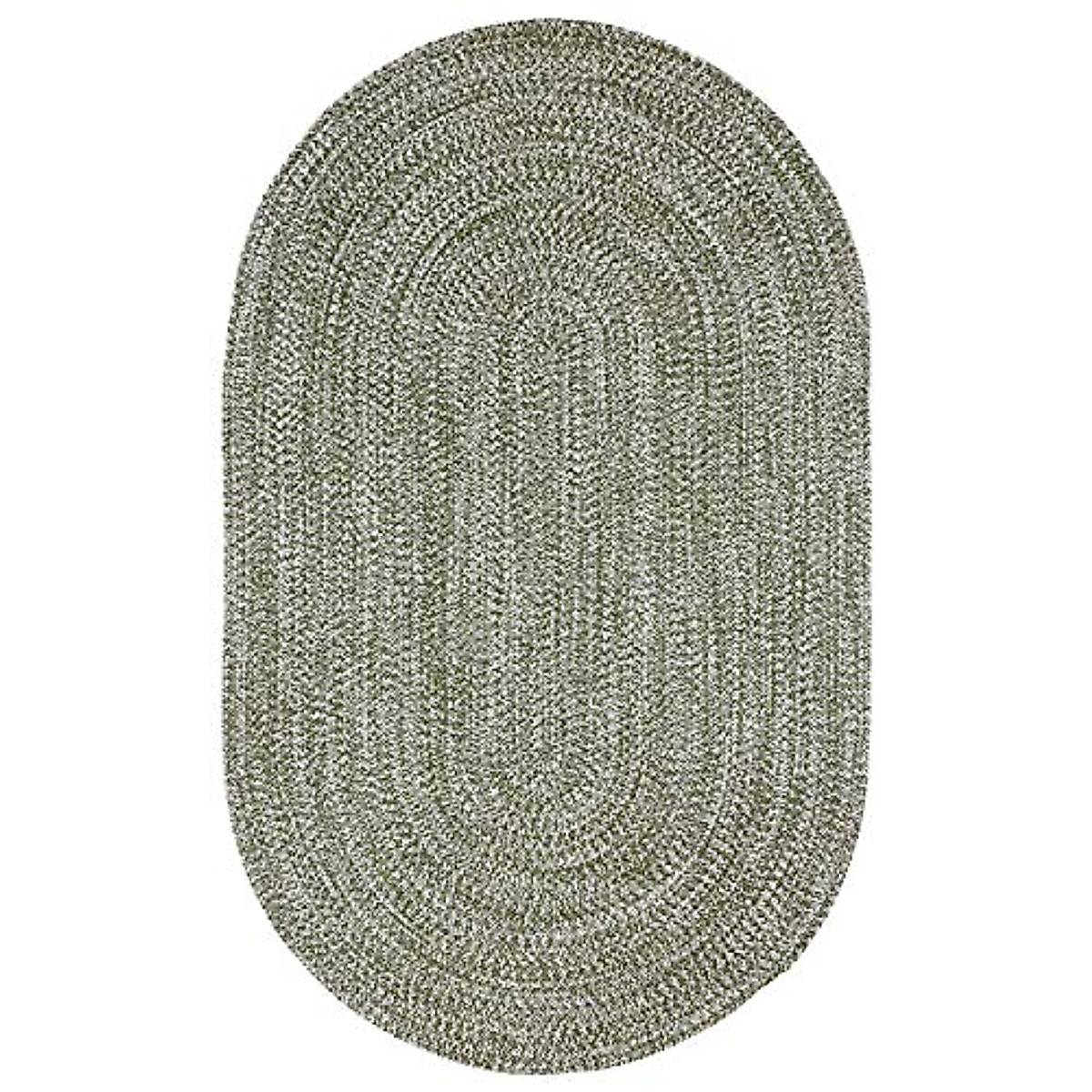 SUPERIOR Reversible Braided Indoor/Outdoor Area Rug, 6' x 9', Green-White