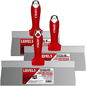 LEVEL5 Stainless Steel Taping Knife 3-Pack w/Soft Grip Handles | 5-619