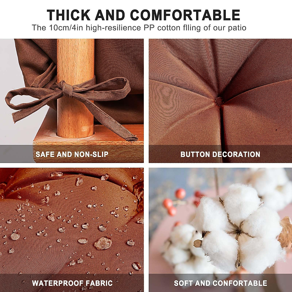 LCYY.JF Porch Swing Cushion,Waterproof Bench Cushion fo