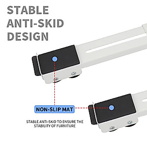 Baisiky Furniture Dolly Mobile Roller, Extendable Appliance Rollers Mobile Washing Machine Base, Fridge Stand Moving Cart for Washing Machines, Refrigerators(White)