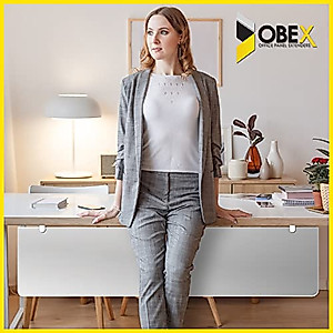 Obex Desk & Table Mounted Modesty Panel Acrylic Desk Privacy Panel & Barrier for Office Cubicle, 18" x 60", Frosted