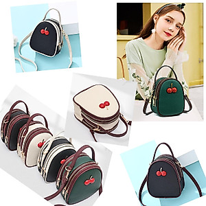 Small Leather Crossbody Bags Shoulder Bag for Women Stylish Ladies Messenger Bags Cell Phone Purse and Handbags Wallet (Cherry - Dark Green)