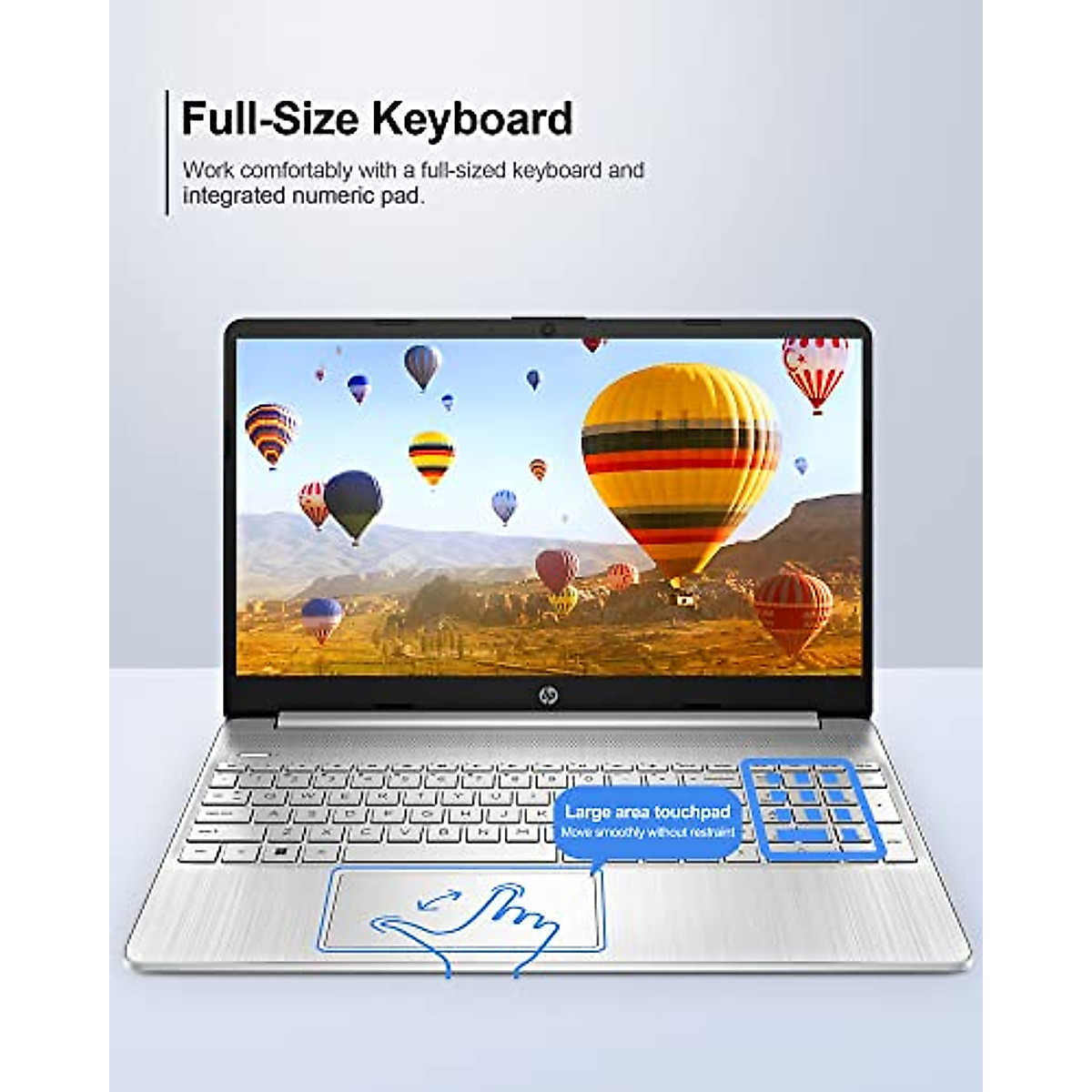 HP 2023 Newest Laptop, 15.6" Touchscreen Display, Intel i3-1115G4 Processor, 16GB RAM, 1TB SSD, 11 H Battery Life, Fast Charge, Bluetooth, Wi-Fi, HDMI, Windows 11 Home S, Bundle with JAWFOAL