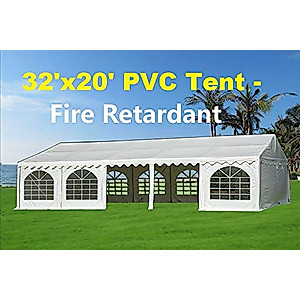 DELTA Canopies 32'x20' PVC Party Tent (FR) Wedding Canopy Shelter White - Fire Retardant