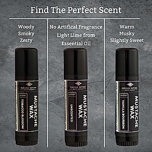 MNSC Tobacco Blossom Artisan Made Mustache Wax - Medium Hold Balm - All-Natural Beeswax and Plant-Based Oils, Petroleum-Free, Hypoallergenic Ingredients, Handmade in USA