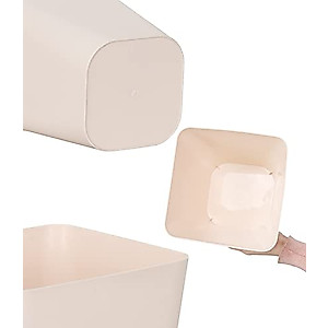 SAROSORA Small Trash Can 1.6 Gallon 3-Pack Trash Basket Mini Garbage Can - for Office, Kitchen, Livingroom, Bathroom, Bedroom (Beige, 3)