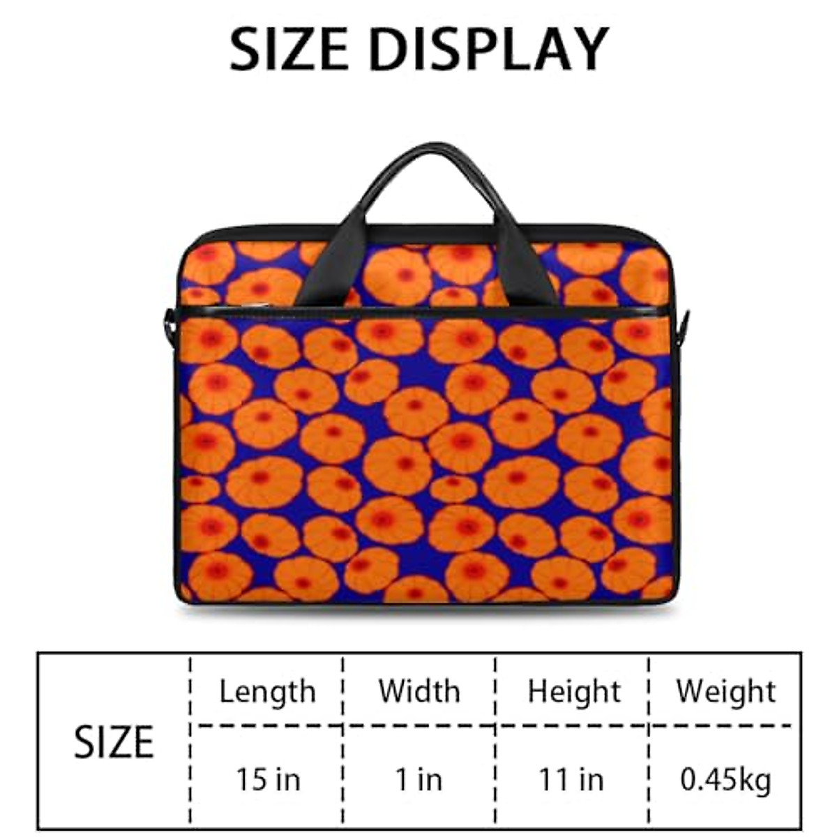 Pumpkin Thanksgiving Laptop Computer Bag Waterproof Shoulder Messenger Bag 13-15 inch Durable Laptop Tote Bag with Shoulder Strap Handle Lightweight Crossbody Briefcase