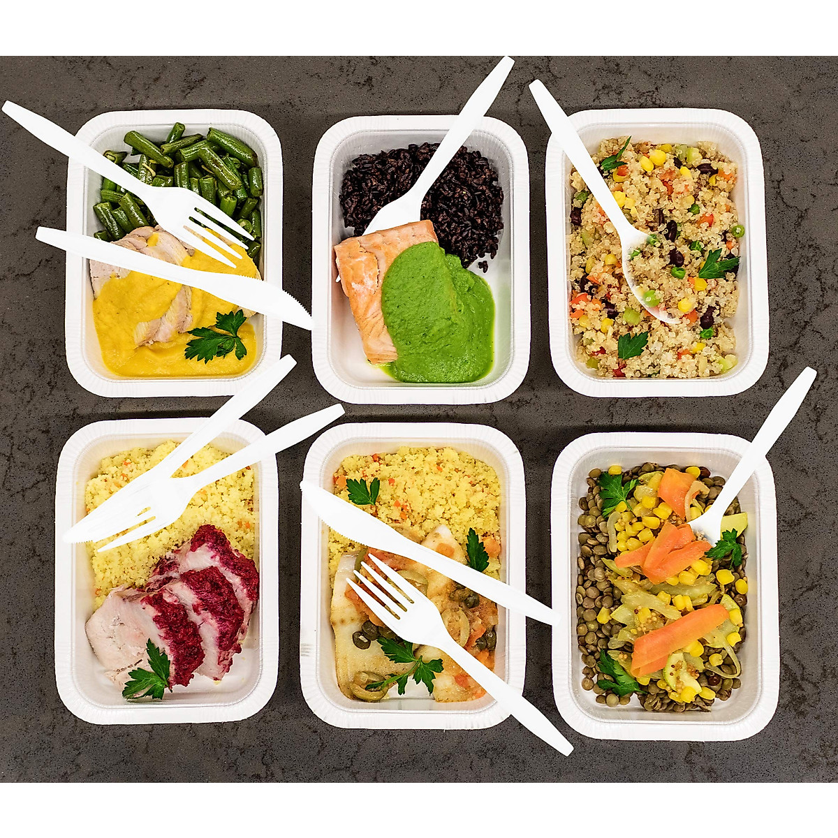 PLASTICPRO Cutlery Plastic Teaspoons Medium Weight Disposable Silverware White (1000 Count)