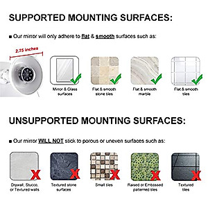 Asani Fogless Shower Mirror for Shaving with Razor Hook | Strong Suction Cup | True Fog Free, Anti-Fog Bathroom Mirror | 360 Degree Swivel, Shatterproof | Travel Friendly | No Fog or Falling Off