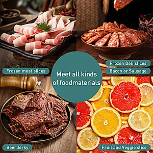 Koconic Stainless Steel Food Slicer,Manual Frozen Meat Slicer Beef and Mutton Roll Meat Cleavers Machine for Home Cooking of BBQ Hot Pot