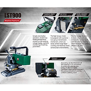 Geomembrane HDPE Welding Machine Hot Wedge Welder 1800W Overlap Welding Tool for 1.0-3.0mm Liner Lesite (120V/1650W)