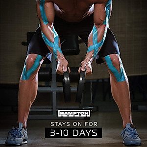 (135 Feet) Bulk Kinesiology Tape Waterproof Roll Sports Therapy Support for Knee, Muscle, Wrist, Shoulder, Back / Original Uncut Premium Therapeutic Elastic & Hypoallergenic Cotton - (Blue)